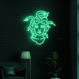 Medusa Neon Sign, Medusa Head LED Light, Mythological Creature Neon Art ...