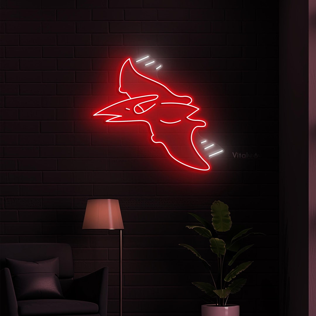 Pterodactyl Dinosaur Neon Sign, Pterodactyl Dinosaur LED Light ...