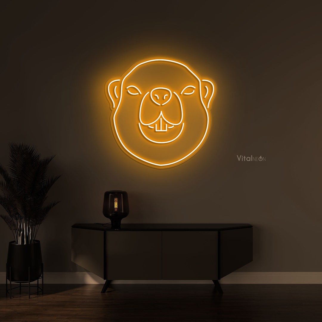 Groundhog Neon Light, Groundhog Neon Sign, Animal LED Signs for Room ...