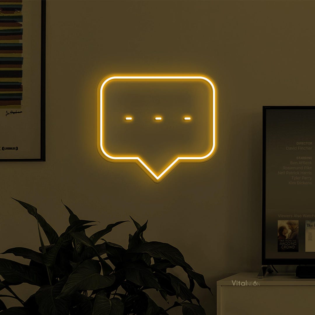 Chat Box Neon Sign, Chat Box LED Light, Speech Bubble Decor, Just ...