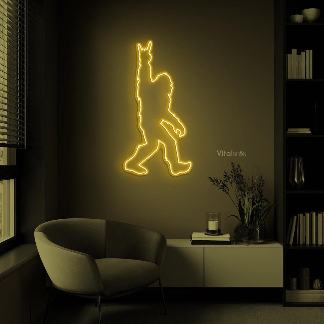 Bigfoot Neon Sign, Bigfoot LED Sign, Bigfoot Rock Sign, Monkey Wall ...
