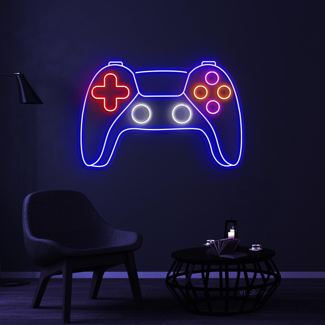 Game Controller Neon Sign, Game Controller LED Light, Game Console Wall ...