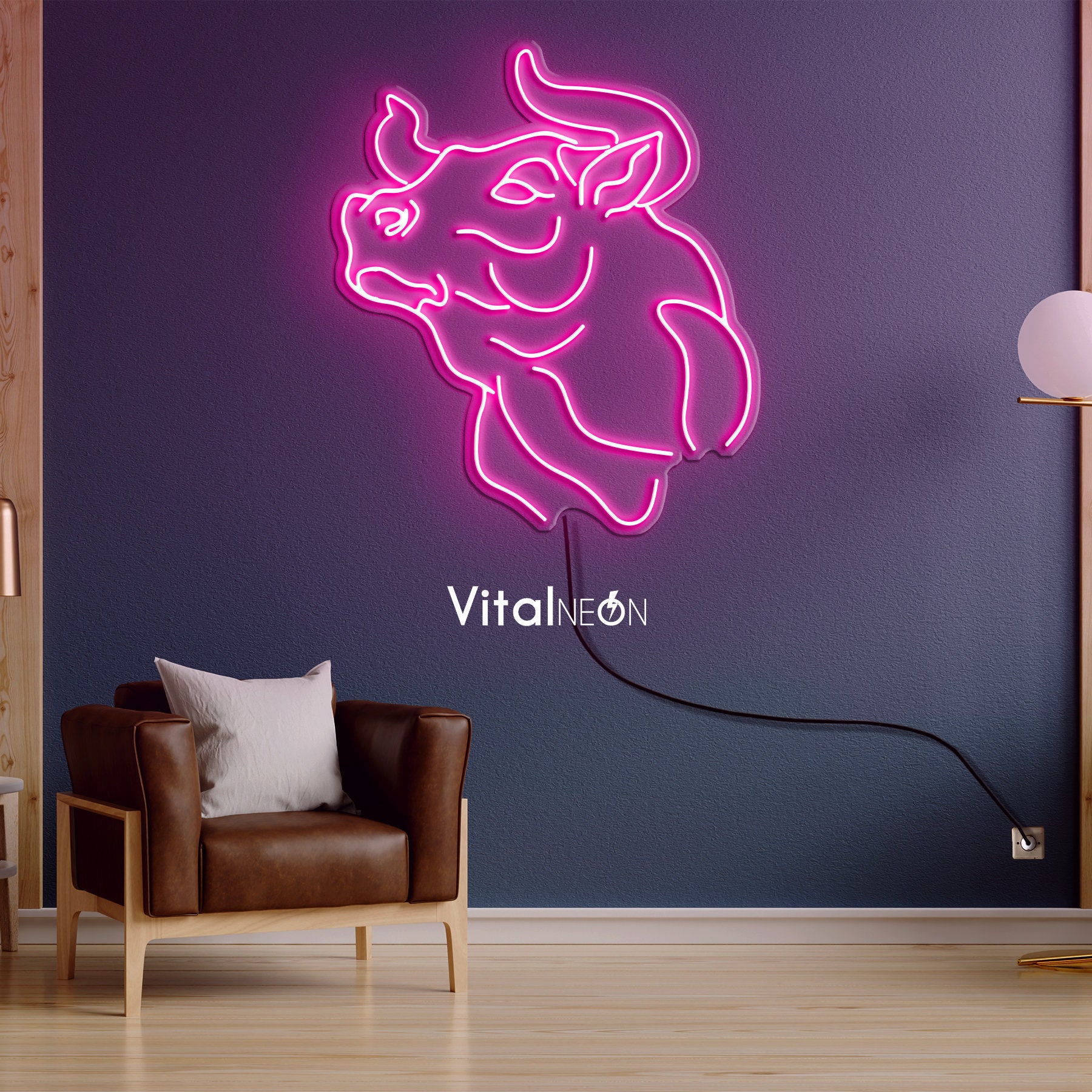 Bull Head LED Neon Light, Cow Neon Sign, Texas Bull Sign, Longhorn Neon ...