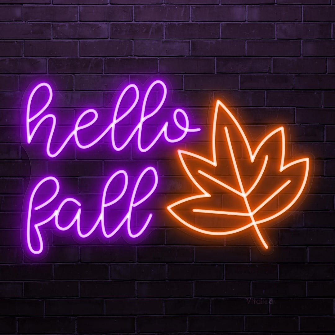 Hello Fall Neon Sign, Hello Winter Fall Led Light, Halloween Party Wall ...