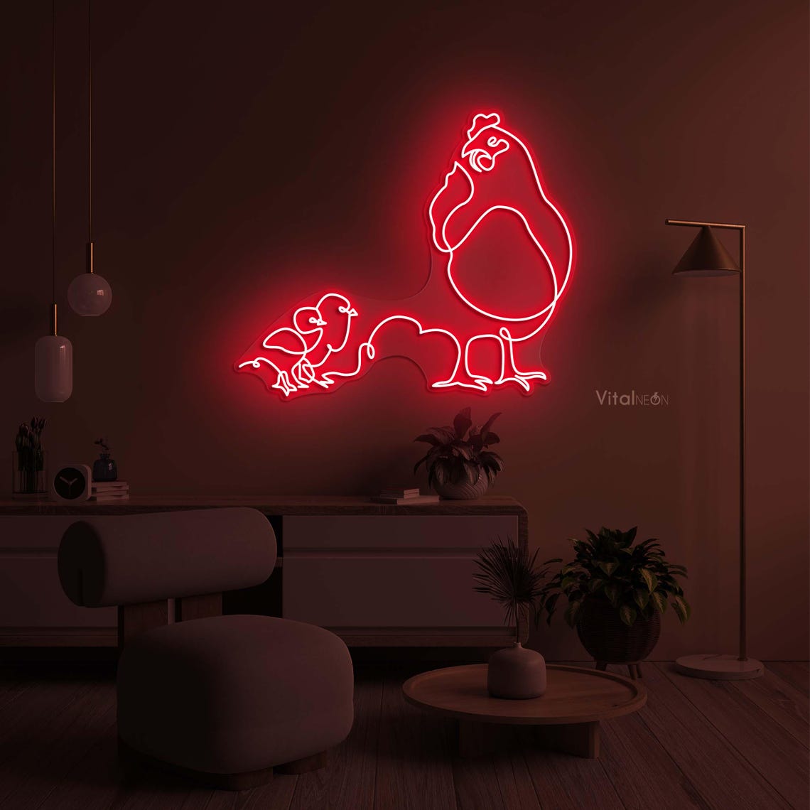Hen and Chicks LED Neon Sign, Farmhouse Home Decor - Etsy
