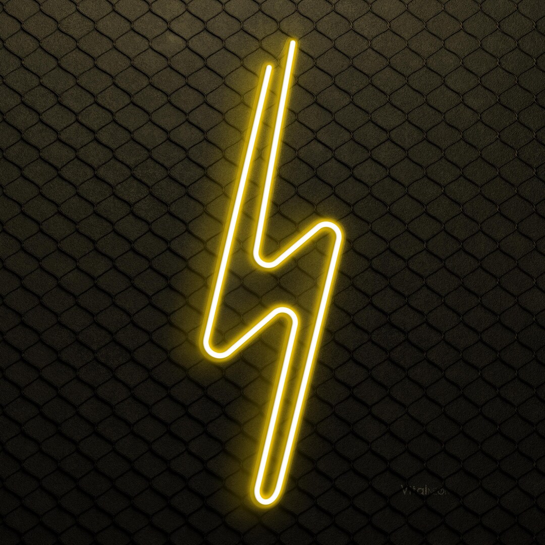 Lightning Neon Sign, Lightning LED Light, Thunder Bolt Wall Art, Sky ...