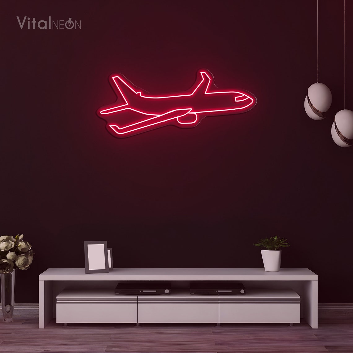 Airplane Neon Sign Custom Aviation Decor Personalized Pilot Gift Unique ...