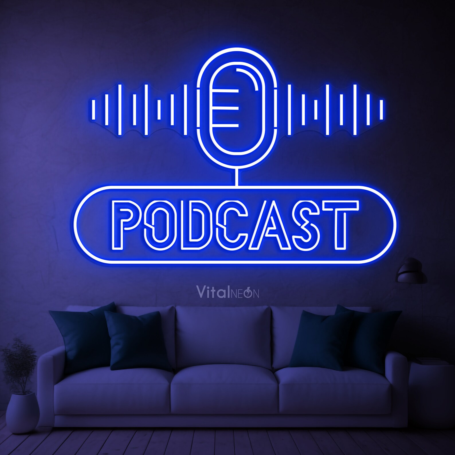 Podcast Neon Sign, LED Studio Wall Decor, Personalized Gift - Etsy