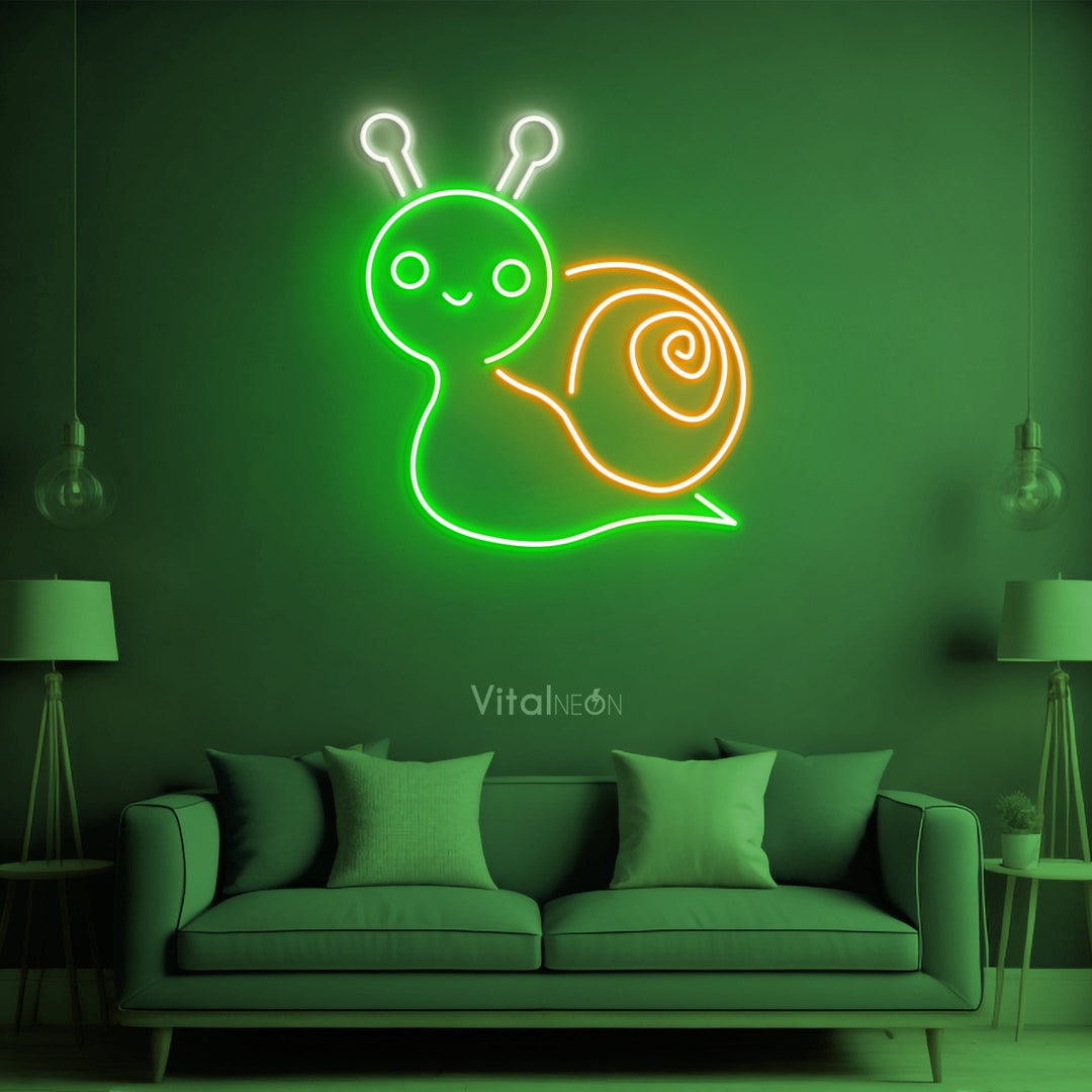 Snail Neon Sign, Cute Snail LED Neon Light, Snail Neon Art, Snail Wall ...