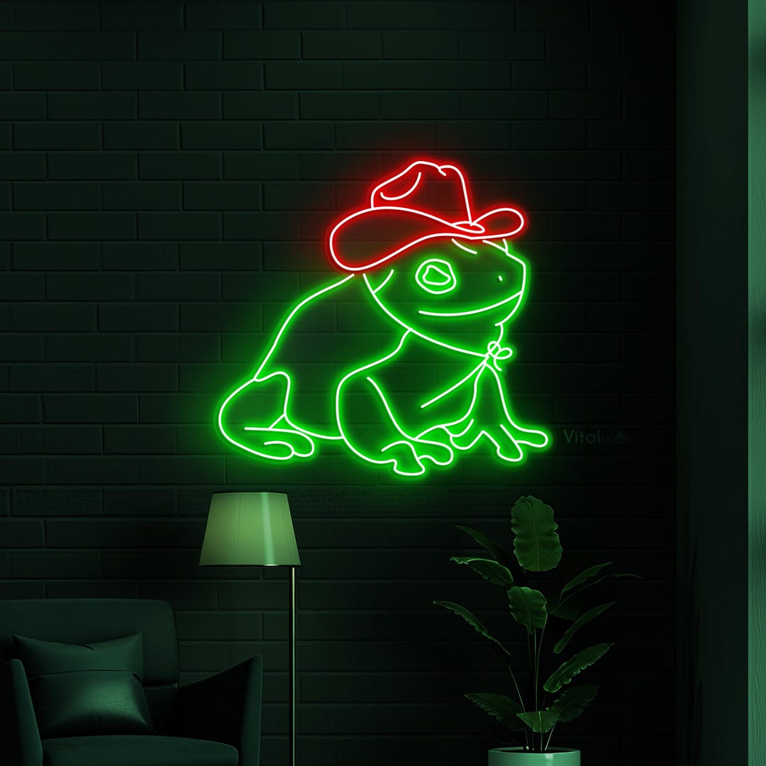 Cowboy Frog Neon Sign, Cowboy Frog LED Light, Cowboy Frog Wall Art ...