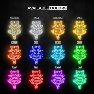 Ballerina Cat Neon Sign LED Light Dancing Wall Art Home Room Party Gift ...