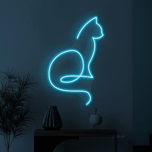Customizable Cat LED Neon Sign, Nursery, Pet Shop Decor - Etsy
