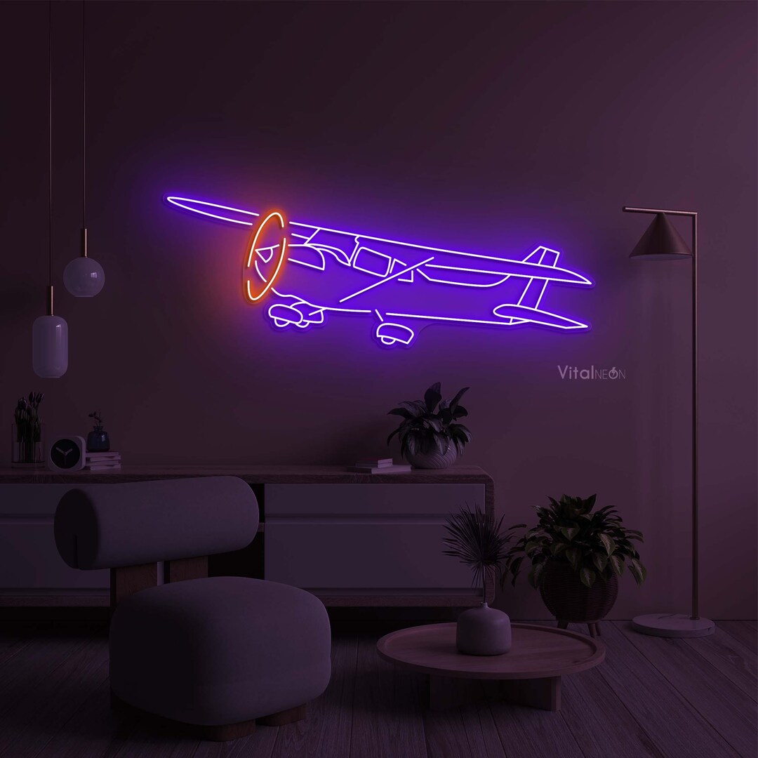 Airplane Neon Sign, Airplane LED Light, Airplane LED Neon Art, Home ...