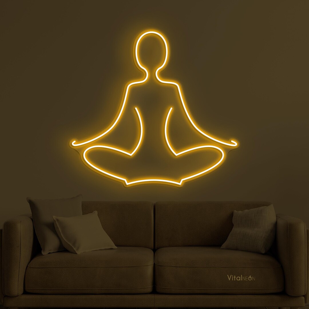 Yoga Neon Sign, Yoga LED Light, Yoga Pose Wall Art, Meditation Wall ...