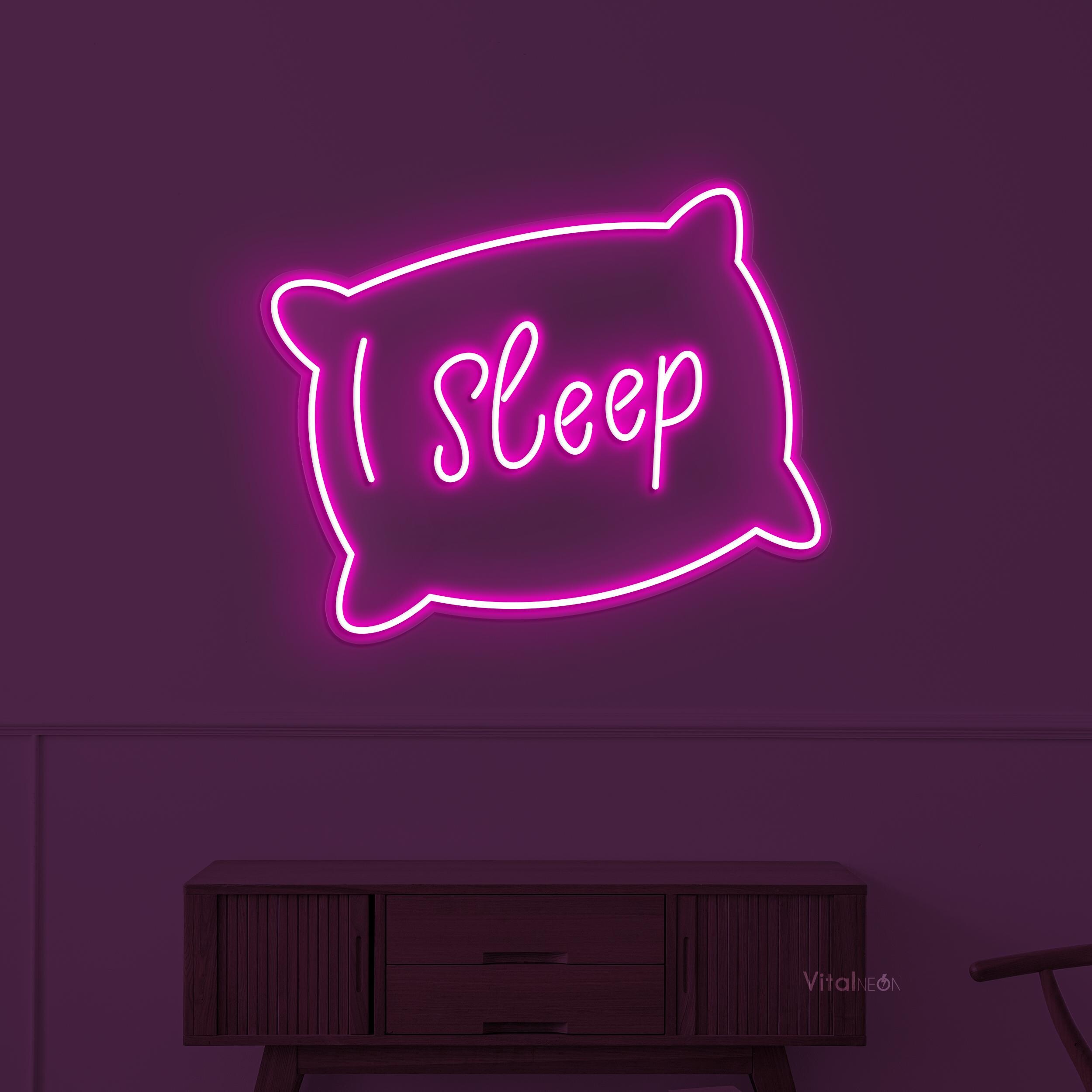 Sleep Neon Sign, Sleep LED Light, Pillow Wall Decor, Sleep Pillow Wall ...