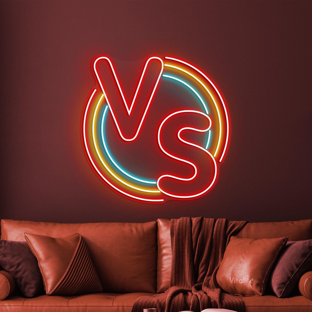 VS Neon Sign, VS Led Light, Competition Wall Decor, Game Room Wall Art ...