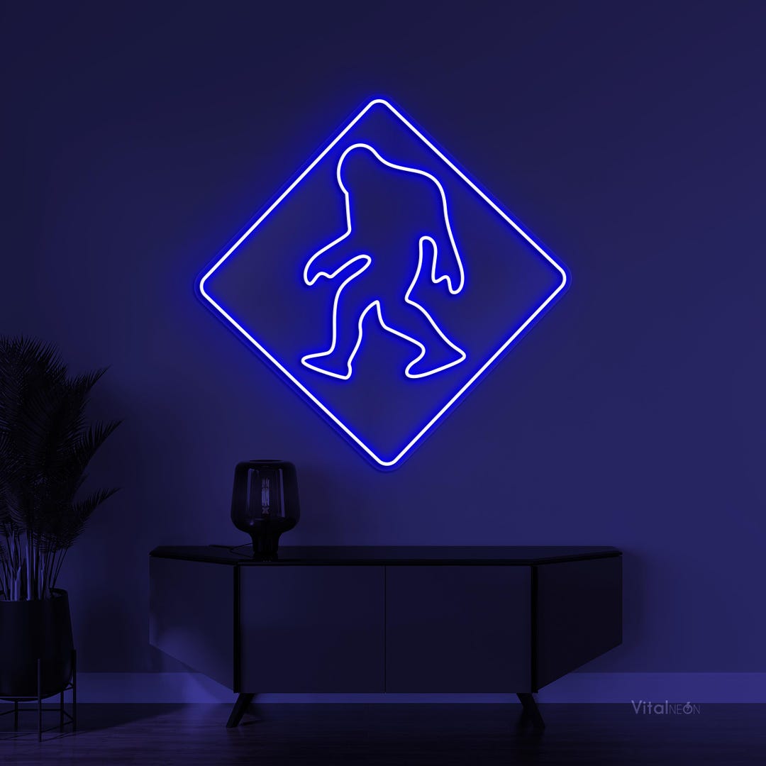Bigfoot Neon Sign, Bigfoot LED Sign, Sasquatch Wall Decor, Monkey Wall ...
