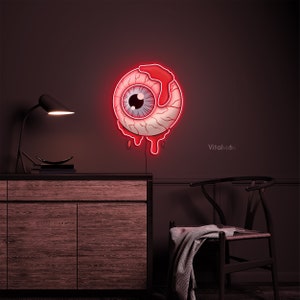 Bloody Neon Eye Sign, Eye Led Neon Light, Eye Neon Sign, Neon Pop Art ...