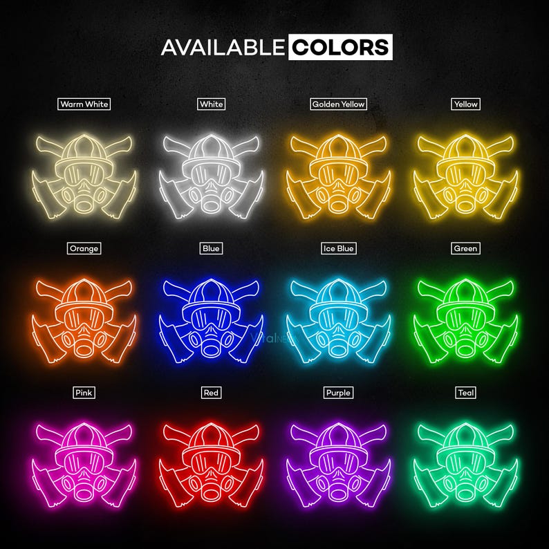 Firefighter Gear LED Neon Sign for Home Wall Decor, Fire Department ...