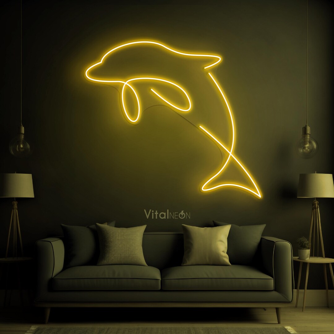 Dolphin Neon Sign, Dolphin LED Light, Dolphin Fish LED Neon Art, Fish ...