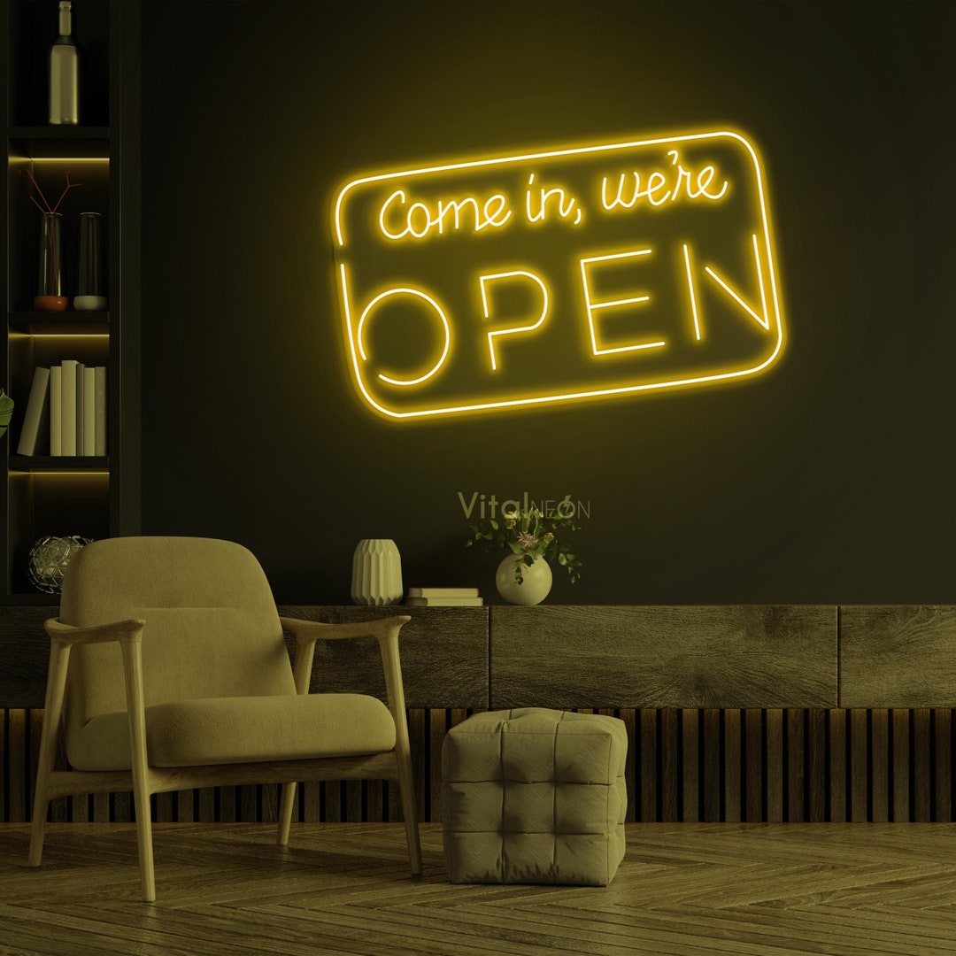 Come in We're Open Neon Sign, Come in We're Open LED Light, Hanging ...