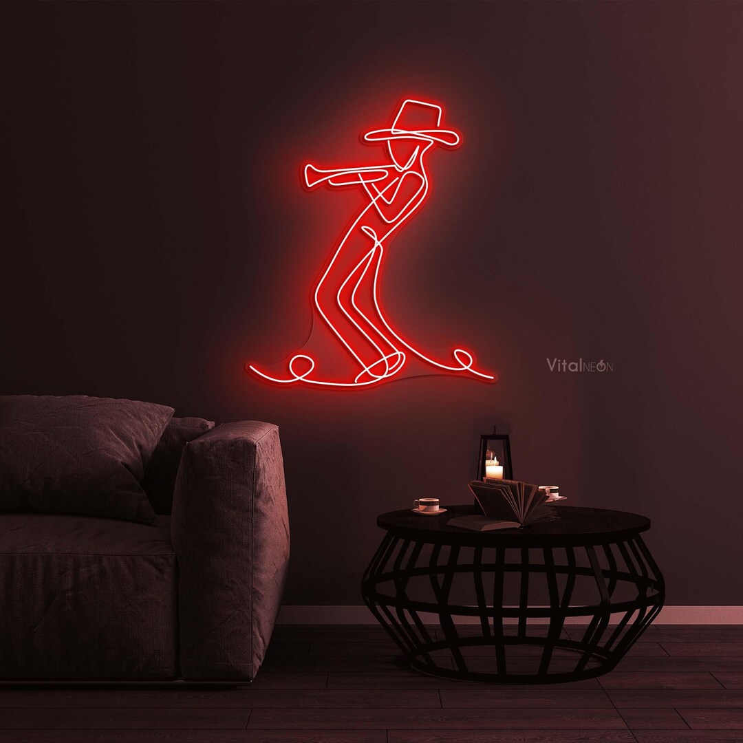 Jazz Musician Neon Sign, Jazz Musician LED Light, Musician Playing ...