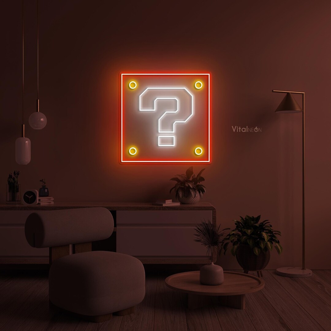 Question Mark Neon Sign, Question Mark LED Light, Question Mark Wall ...