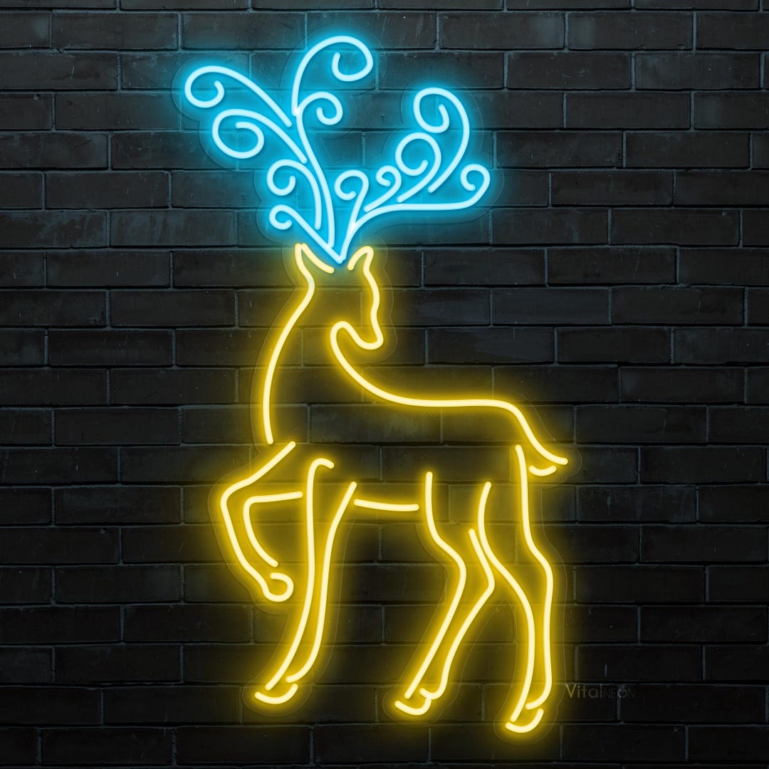 Reindeer Neon Sign, Deer LED Light, Christmas Party Wall Art, Home and ...