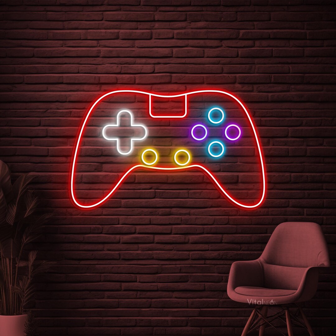 Game Controller Neon Sign, Game Controller LED Light, Game Pad Wall ...