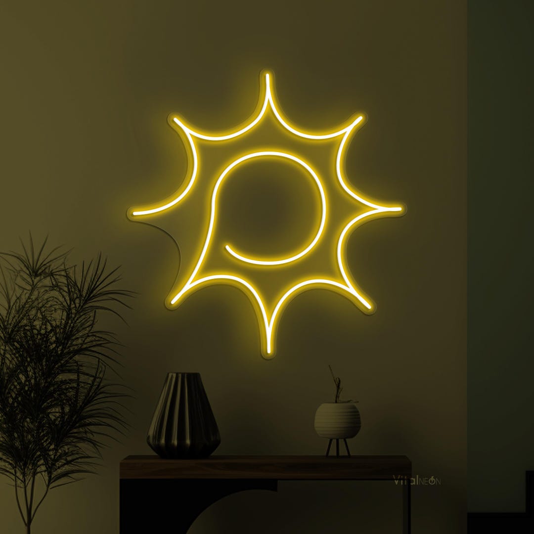 Sun Neon Sign, Sun LED Light, Home Wall Decor, Sun Symbol Wall Art ...