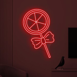 Lollipop Neon Sign, Lollipop LED Light, Candy Shop Wall Decor, Lollipop ...