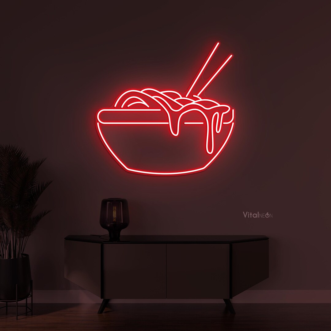 Noodle Bowl Neon Sign, Noodle Bowl LED Light, Ramen Wall Decor, Asian ...