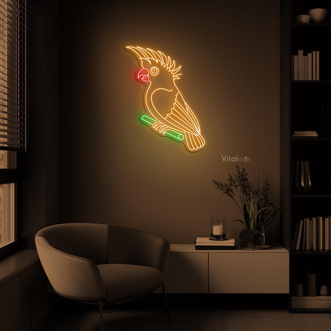 Cockatoo Neon Sign LED Light Parrot Wall Decor Birds Shop Home Art - Etsy
