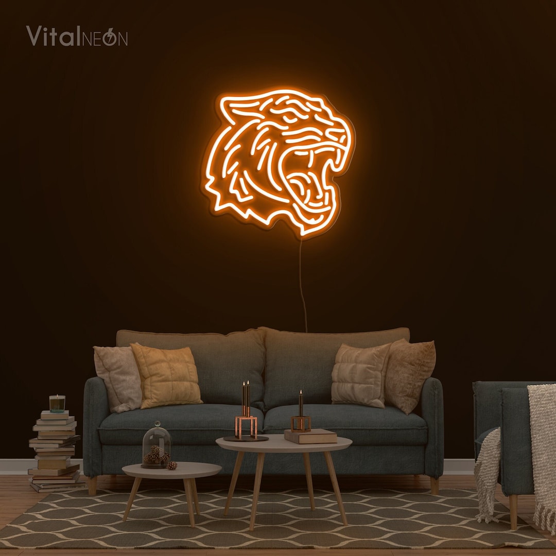 Tiger Head Neon Sign, LED Tiger Light, Animal Wall Decor, Tiger Neon ...