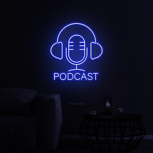 Podcast Neon Sign, Podcast LED Light, Recording Studio Decor, Talk Show ...