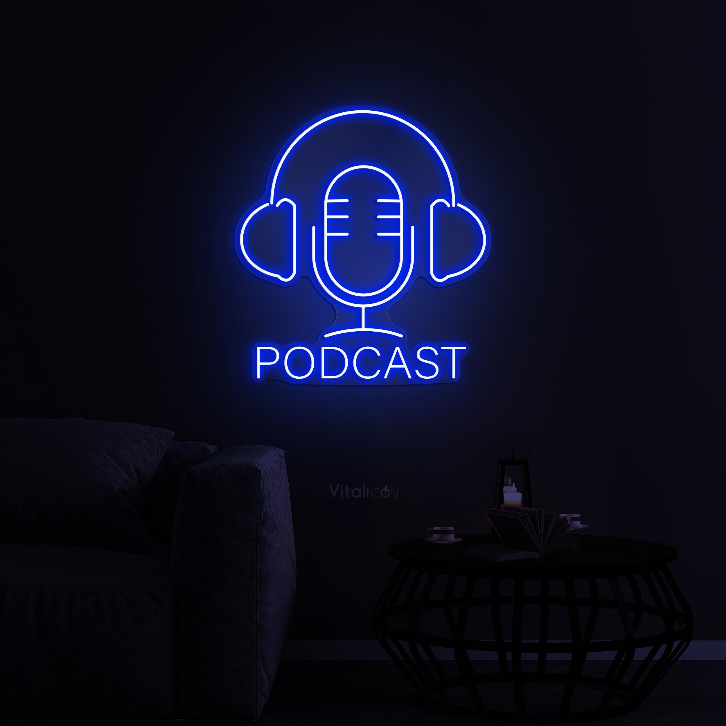 Podcast Neon Sign, Podcast LED Light, Recording Studio Decor, Talk Show ...
