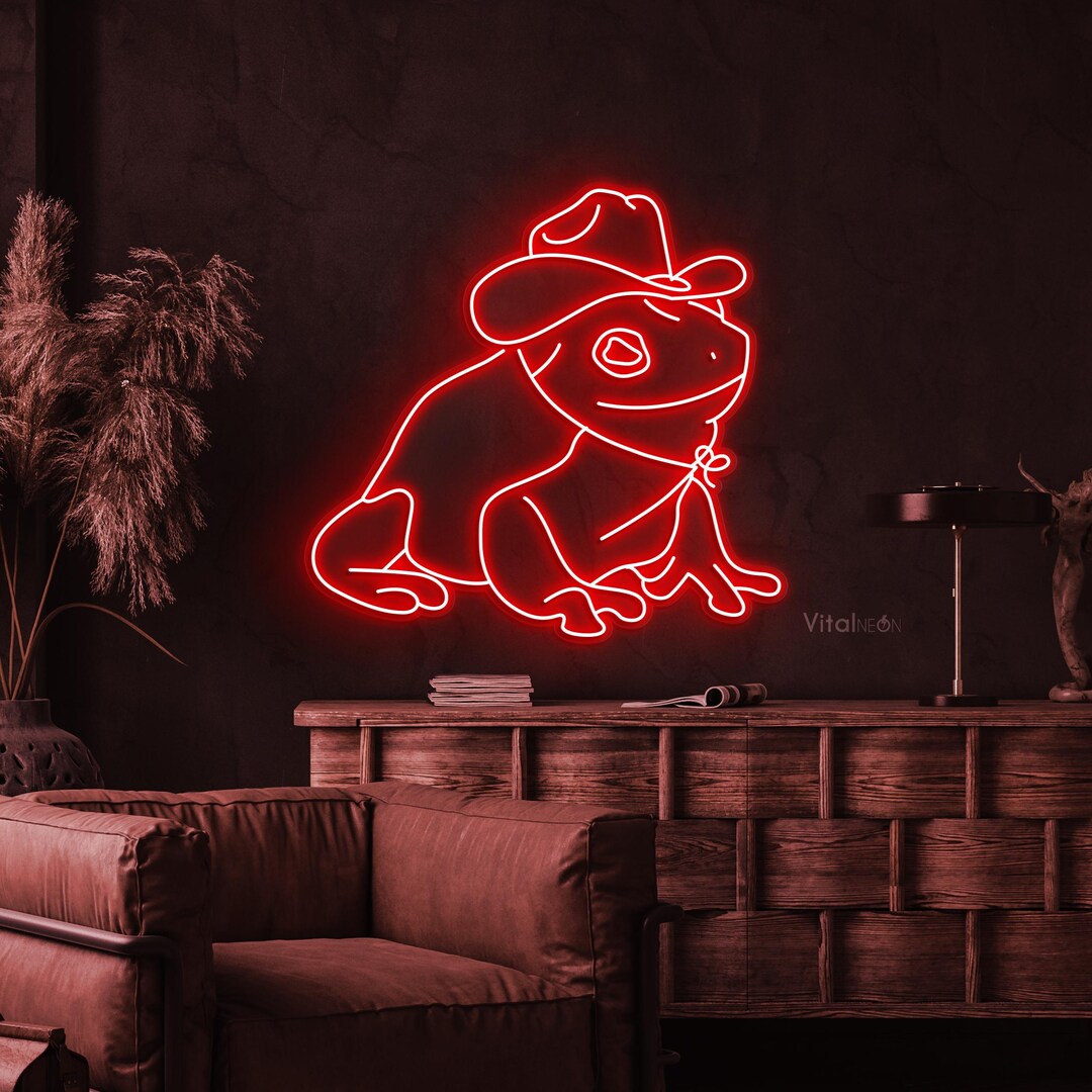Cowboy Frog Neon Sign, Cowboy Frog LED Light, Cowboy Frog Wall Art ...