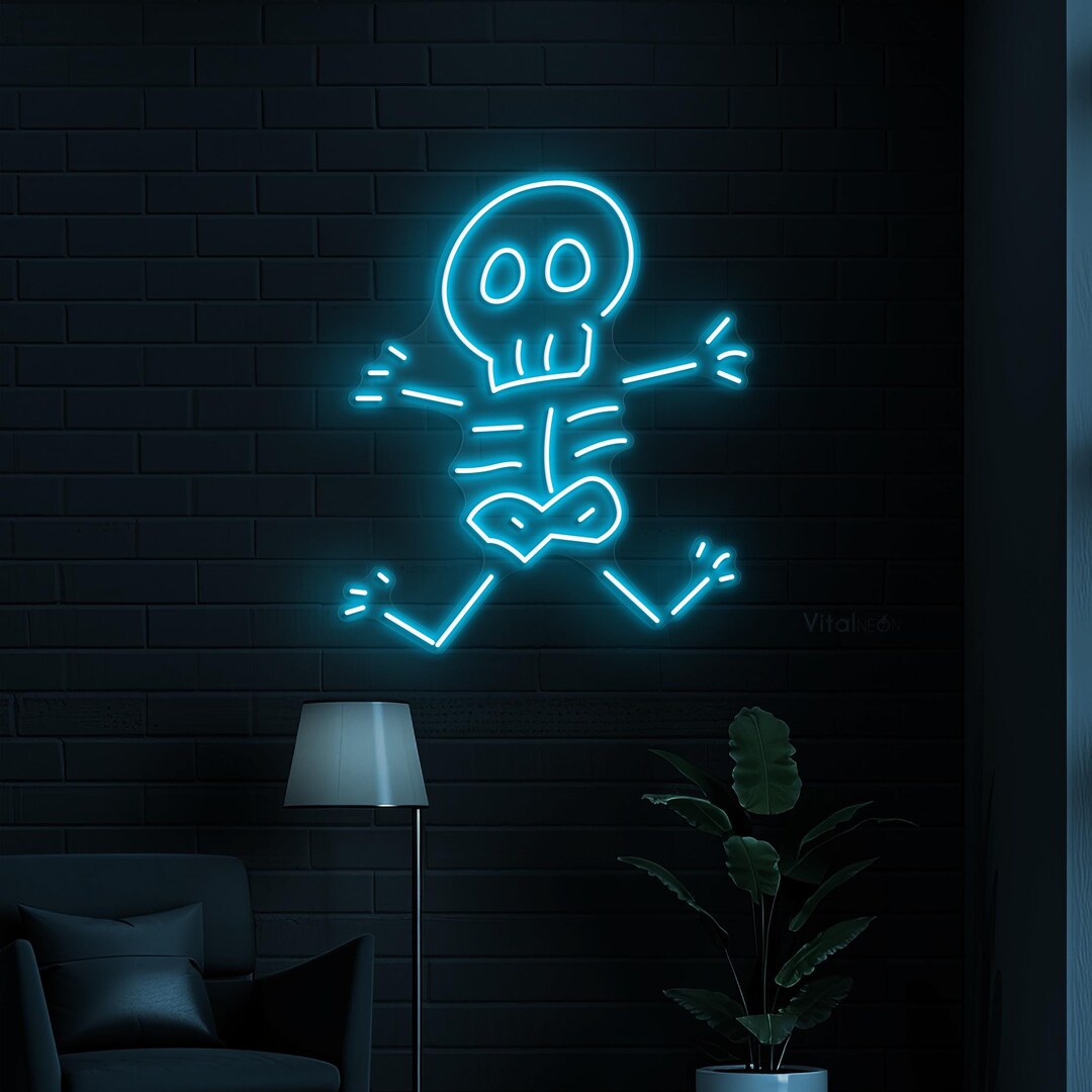 Skeleton Neon Sign, Skeleton Led Light, Skeleton Dance Wall Decor, Baby ...