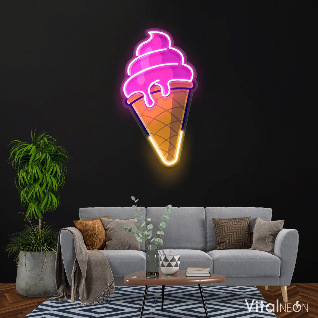 Ice Cream Neon Sign, LED Restaurant Wall Decor, Neon Bar Sign, Party ...