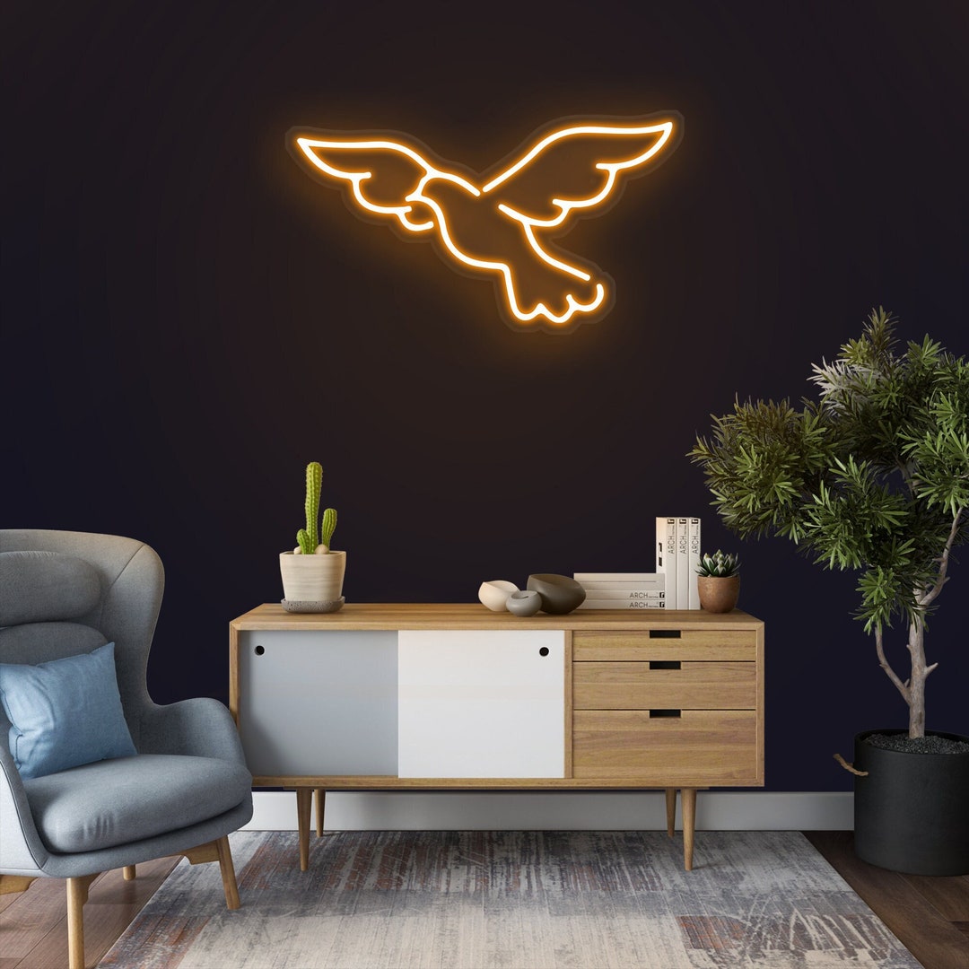 Pigeon Neon Sign, Flying Pigeon Neon Light, Event and Home Decor, Dove ...