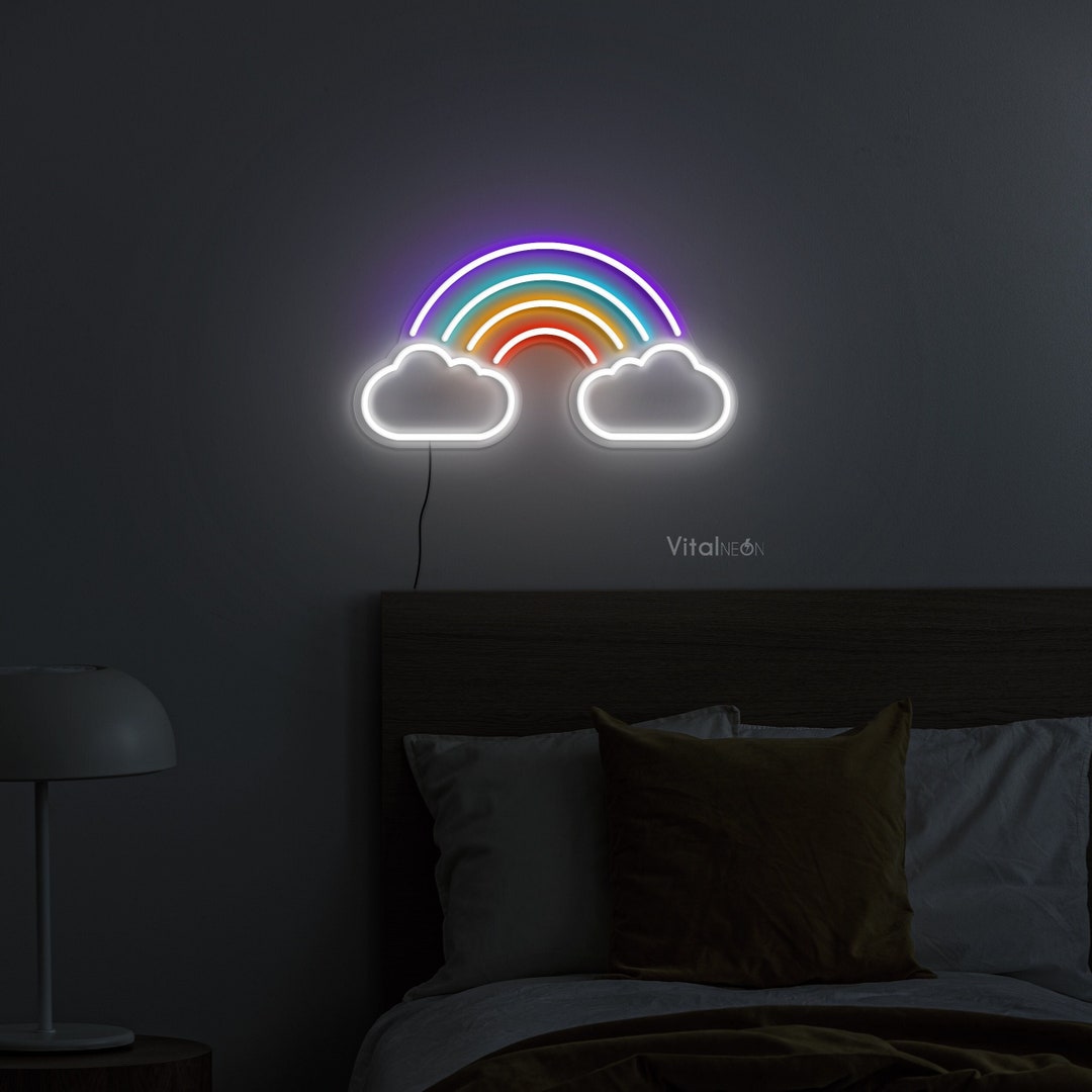 Rainbow Cloud Neon Sign | Dimmable USB Light | Colorful LED Rainbow ...