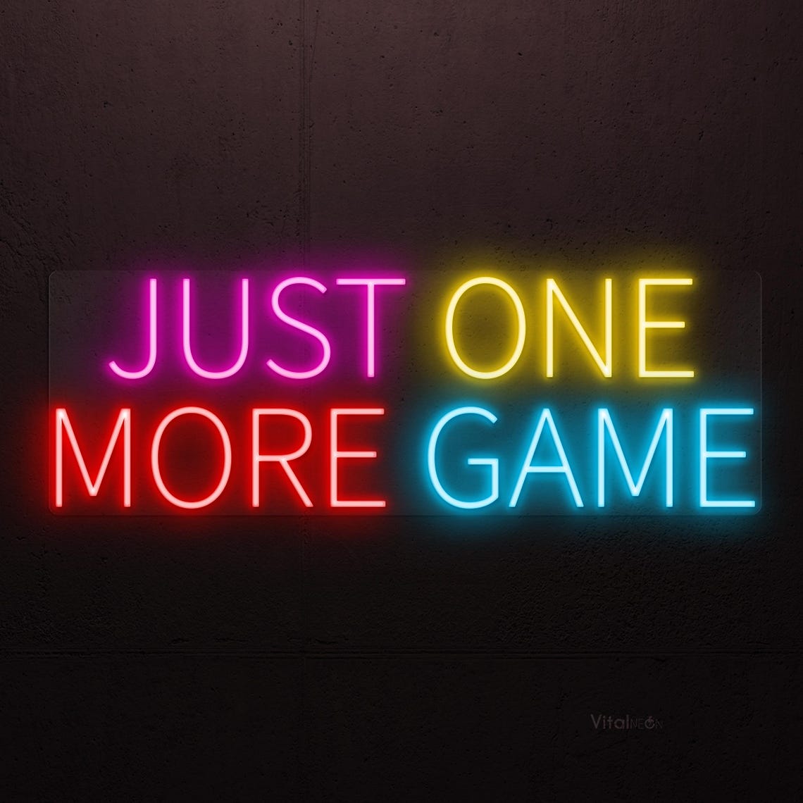 Just One More Game Neon Sign, Just One More Game LED Light, Gaming Zone ...