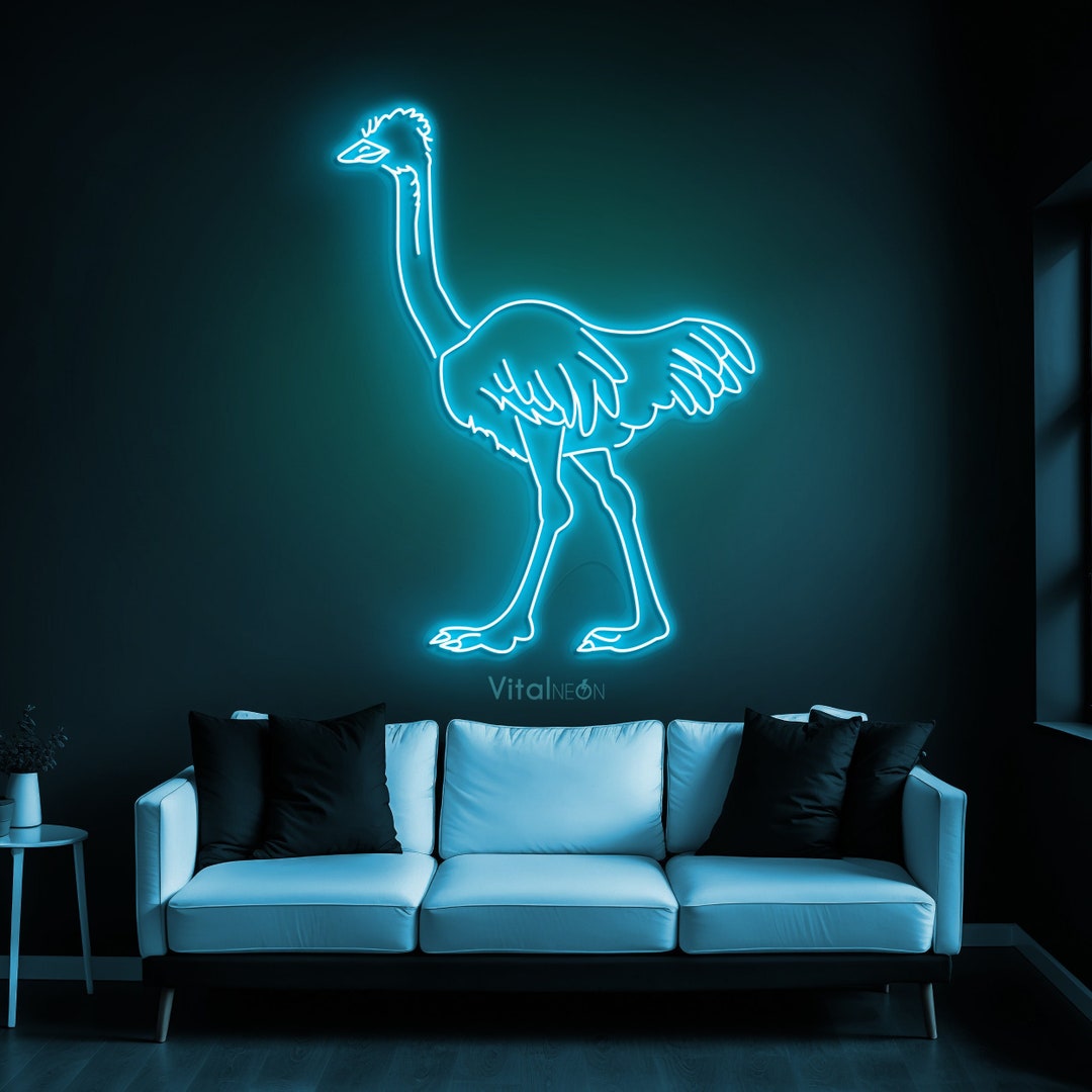 Ostrich Neon Sign, Neon Wall Art for Kids Bedroom, Ostrich Party Decor ...