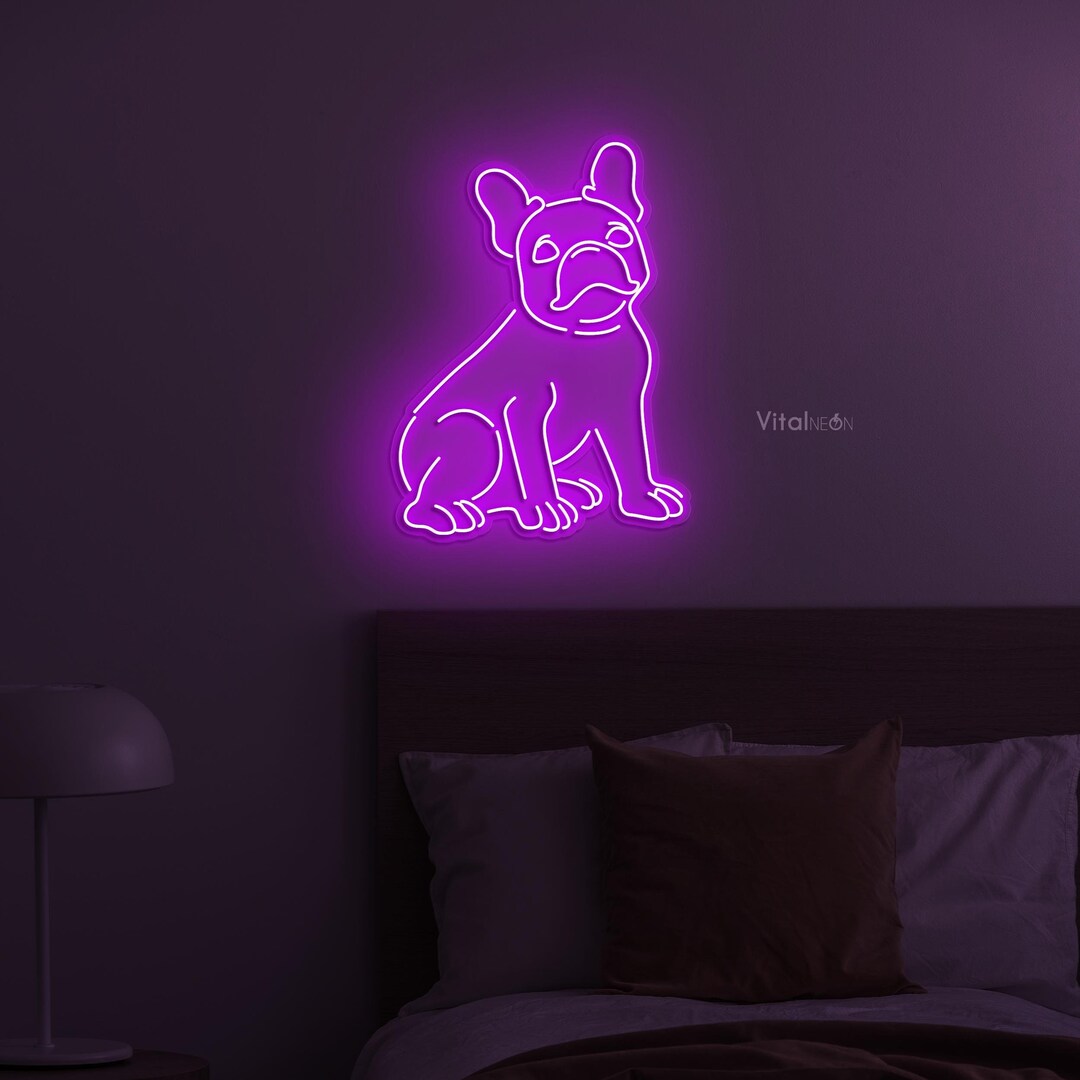 Bulldog Neon Sign, Bulldog LED Light, Dog LED Neon Art, Custom Dog Neon ...