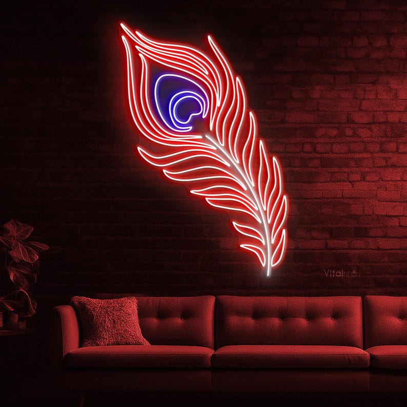 Peacock Feather Neon Sign, Peacock Feather Led Light, Animal Shop Wall ...