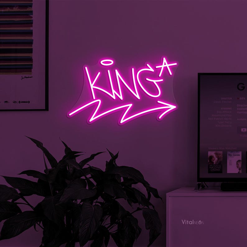 King LED Neon Sign, Boy's Bedroom Decor, Birthday Party Light - Etsy