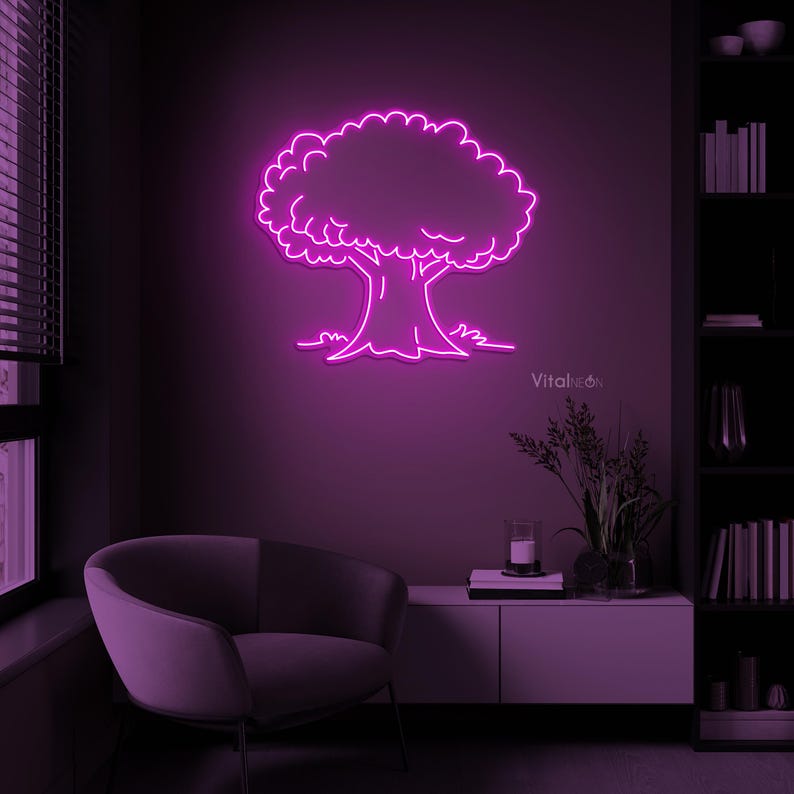 Tree LED Neon Sign Forest Wall Art for Nature Home Nursery Plant Store ...
