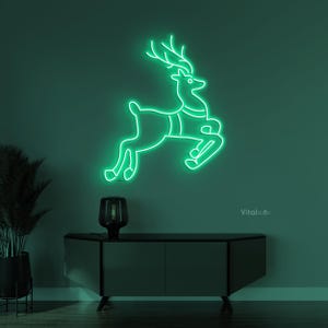 Reindeer Neon Sign, Deer LED Light, Deer LED Wall Art, Wildlife Neon ...