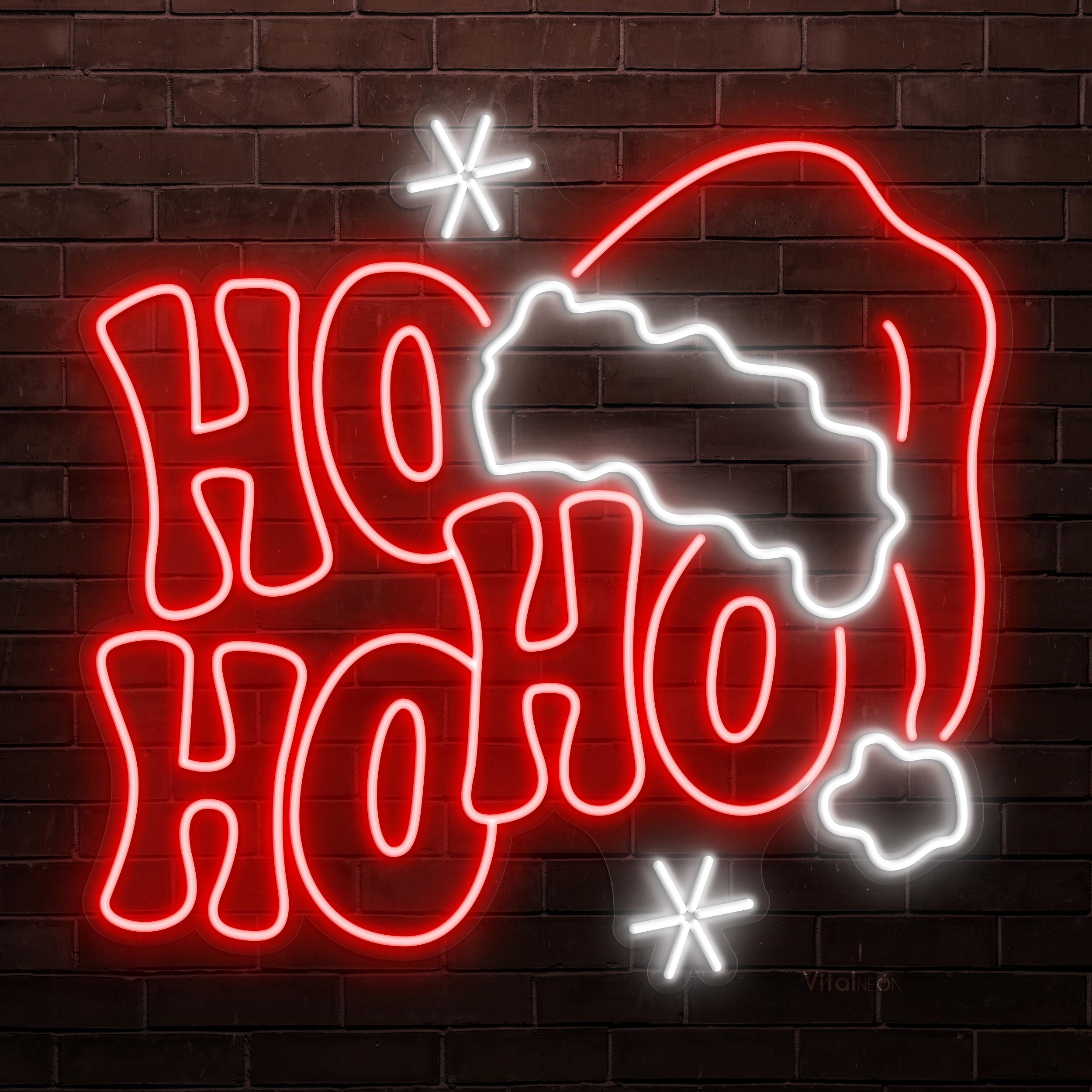 Ho Ho Ho Santa Hat Neon Sign, Ho Ho Ho Santa Hat Led Light, Christmas ...