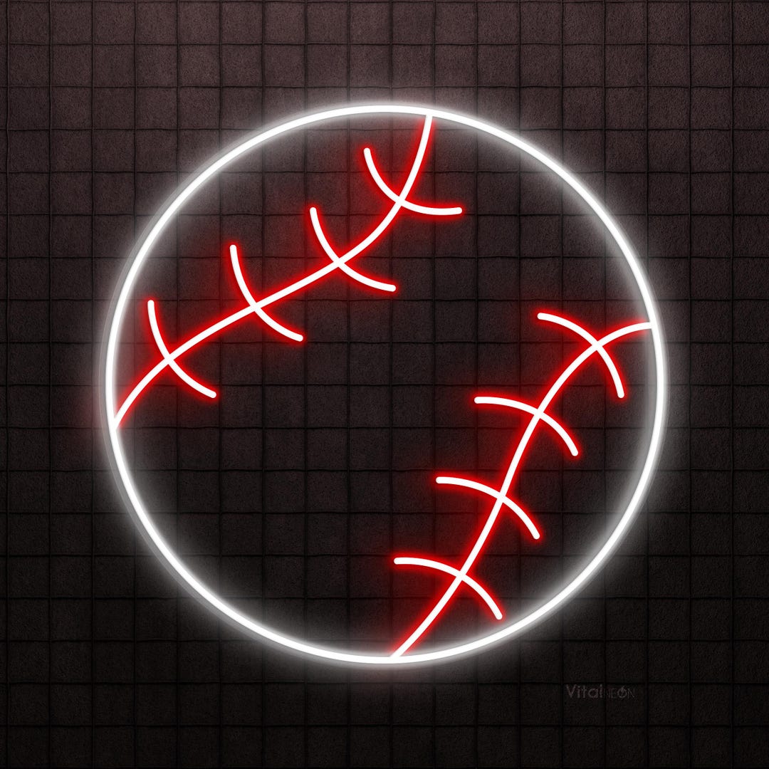 Baseball Neon Sign, Baseball LED Light, Sports Shop Wall Art, Kids Room ...